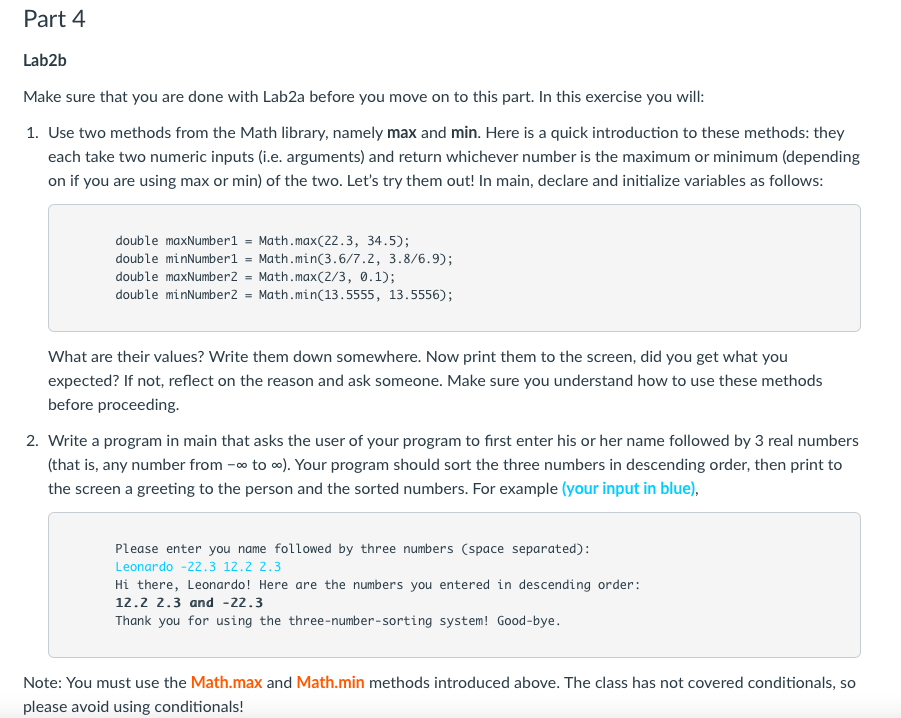 Solved Part 4 Lab2b Make sure that you are done with Lab2a | Chegg.com