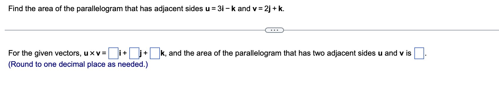 Solved Find the area of the parallelogram that has adjacent | Chegg.com