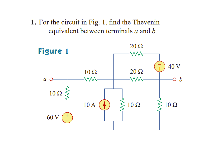 Solved For the circuit in Fig. 1, ﻿find the | Chegg.com