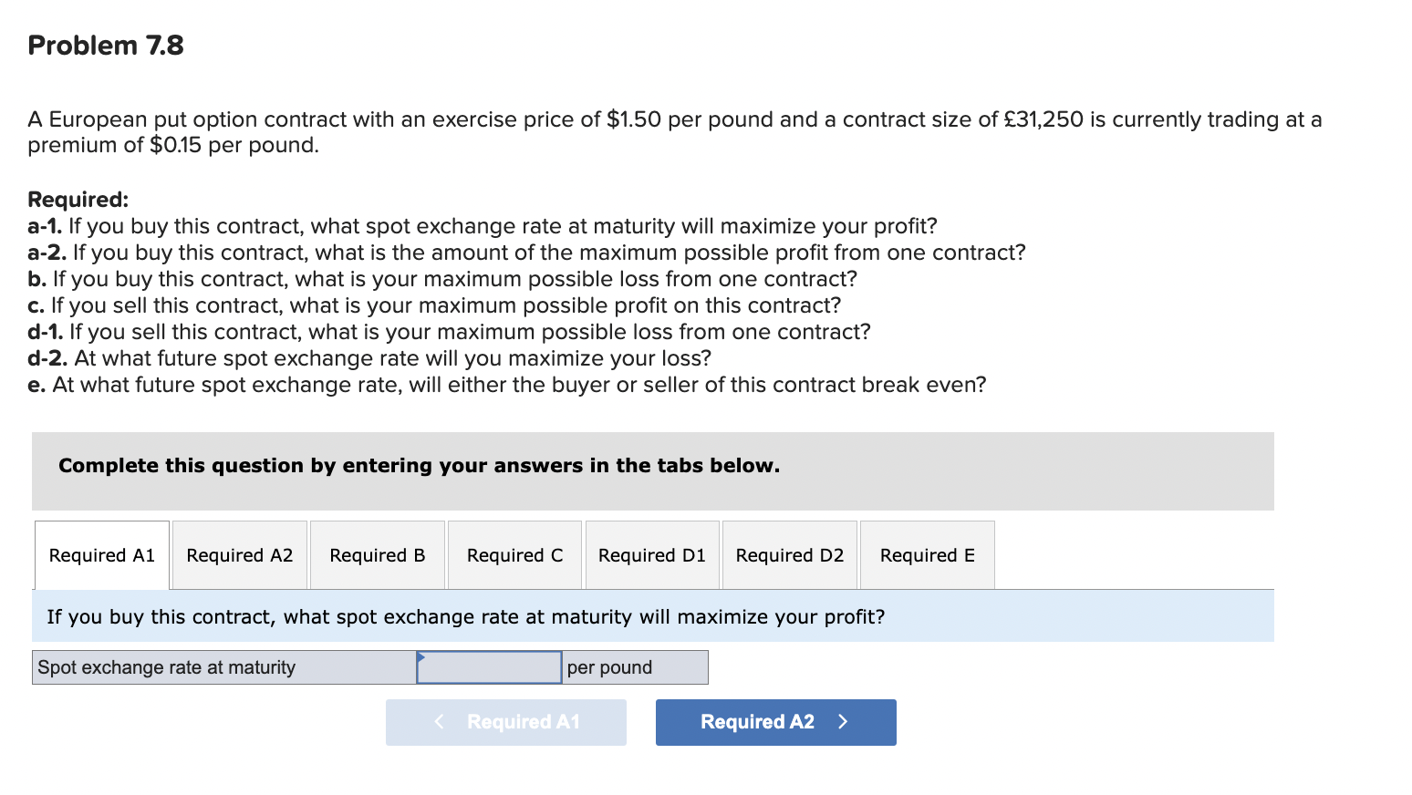 Solved A European put option contract with an exercise price | Chegg.com