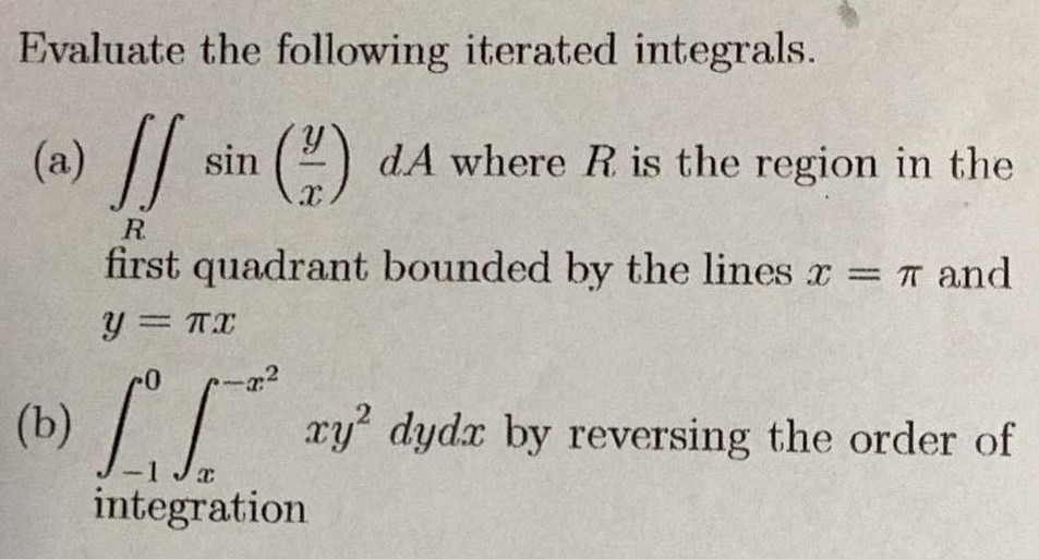 Solved Evaluate the following iterated | Chegg.com