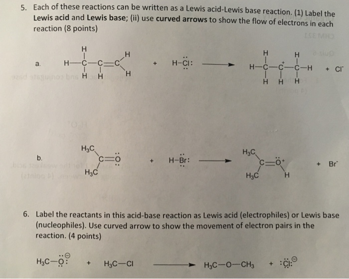 Solved 5. Each of these reactions can be written as a Lewis | Chegg.com