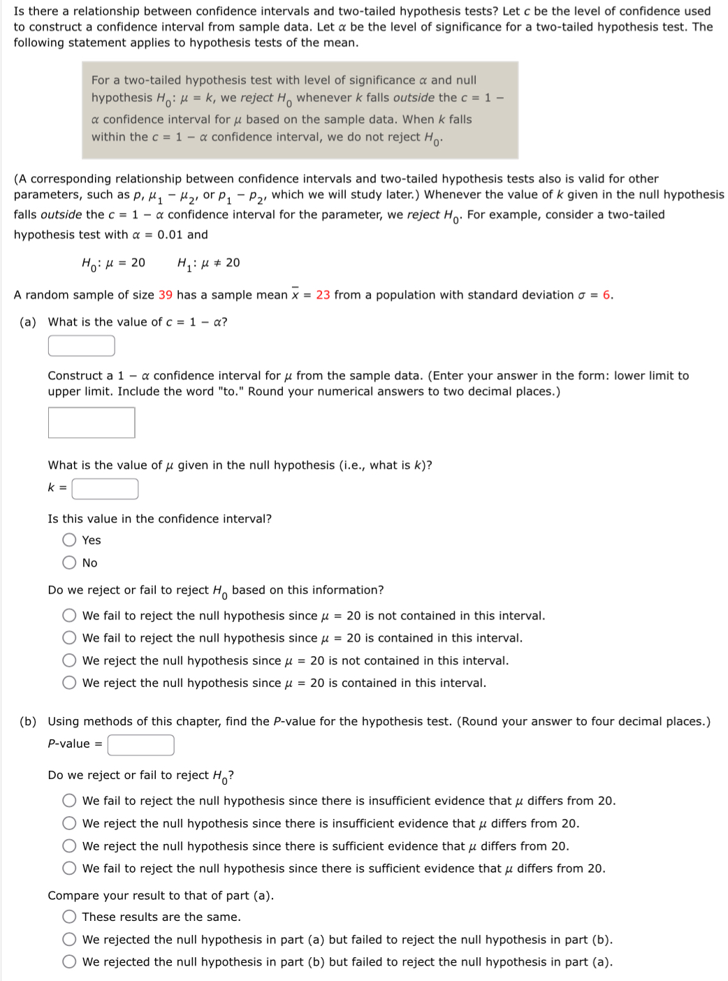 Solved Is there a relationship between confidence intervals | Chegg.com
