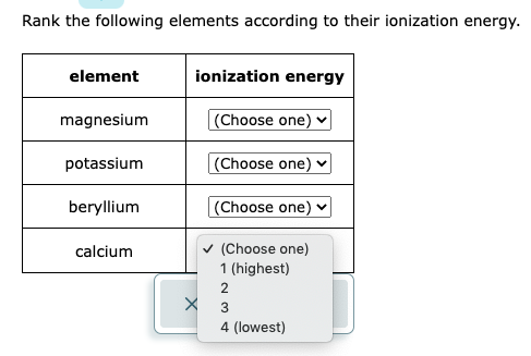 Solved Two sets of ionizations are shown in the tables | Chegg.com