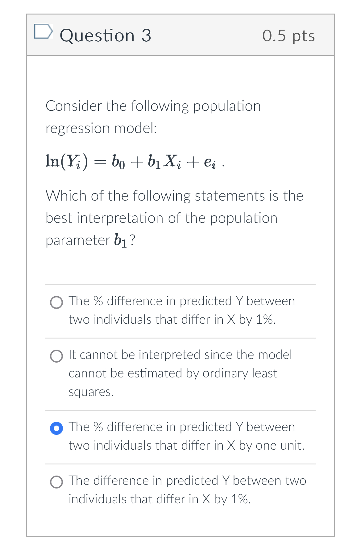 Solved Question 3 0.5pts Consider the following population | Chegg.com