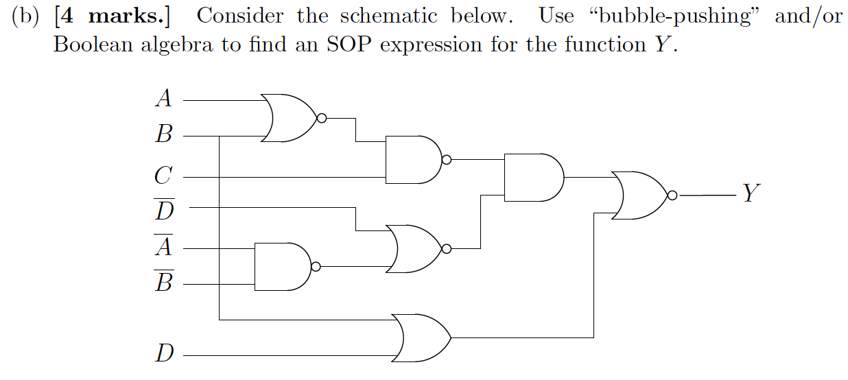 Solved (b) [4 marks.] Consider the schematic below. Use | Chegg.com