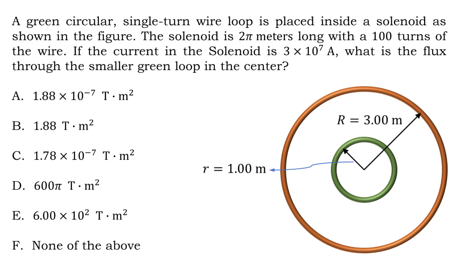 Solved A green circular, single-turn wire loop is placed | Chegg.com