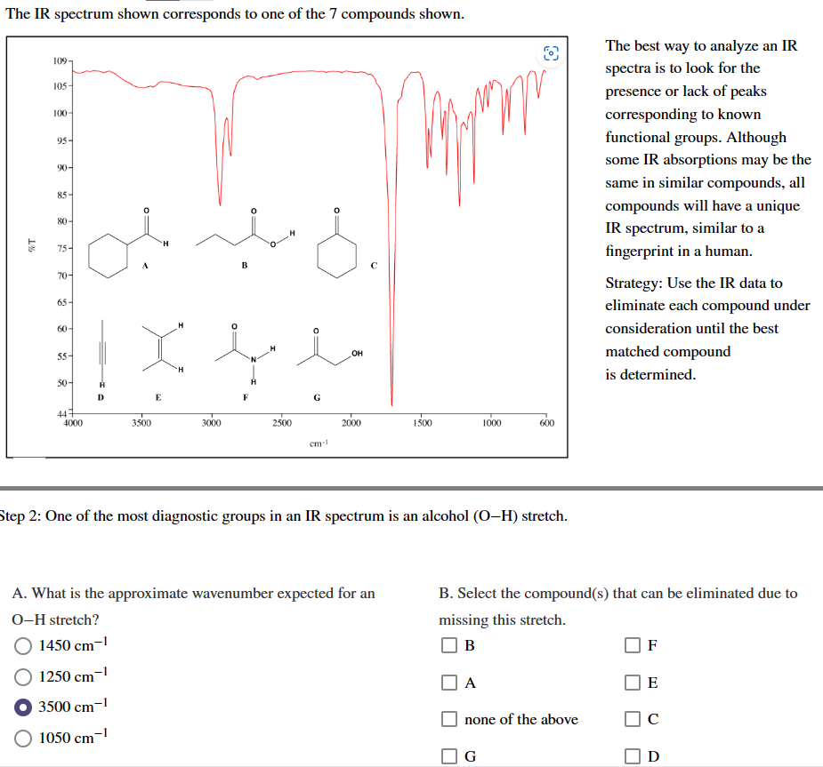 Solved The IR spectrum shown corresponds to one of the 7 | Chegg.com