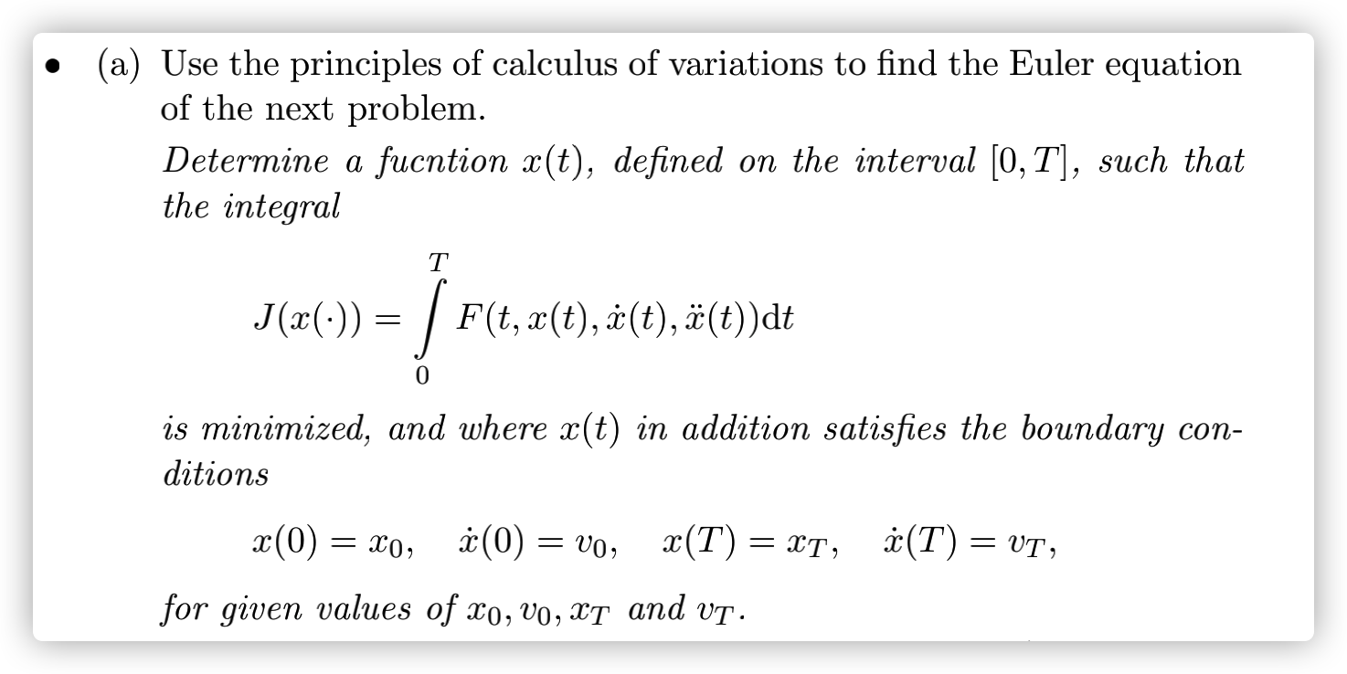 Solved (a) Use the principles of calculus of variations to | Chegg.com