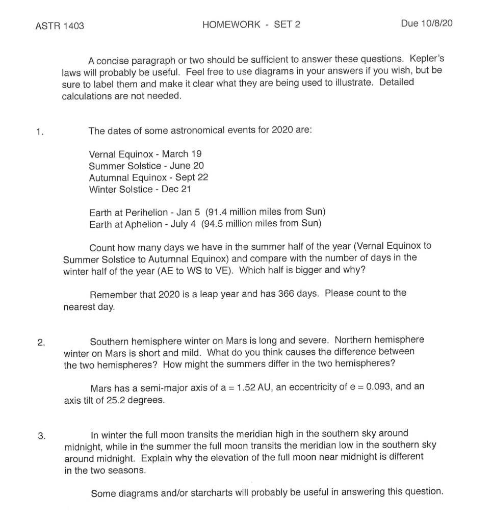 ASTR 1403 HOMEWORK - SET 2 Due 10/8/20 A concise | Chegg.com ASTR 1403 HOMEWORK - SET 2 Due 10/8/20 A concise | Chegg.com