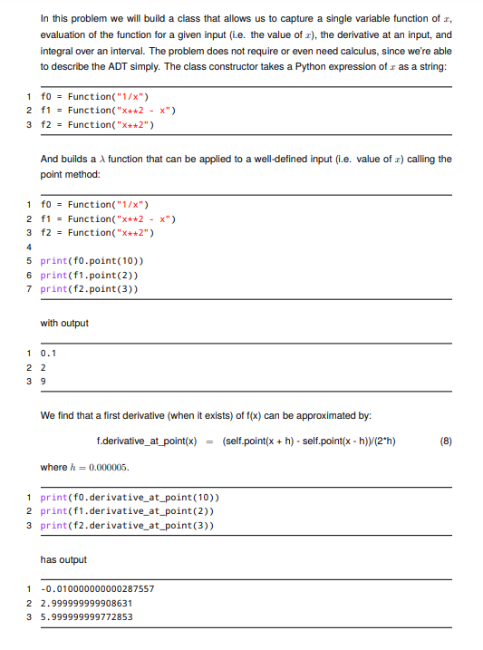 Solved In this problem we will build a class that allows us | Chegg.com