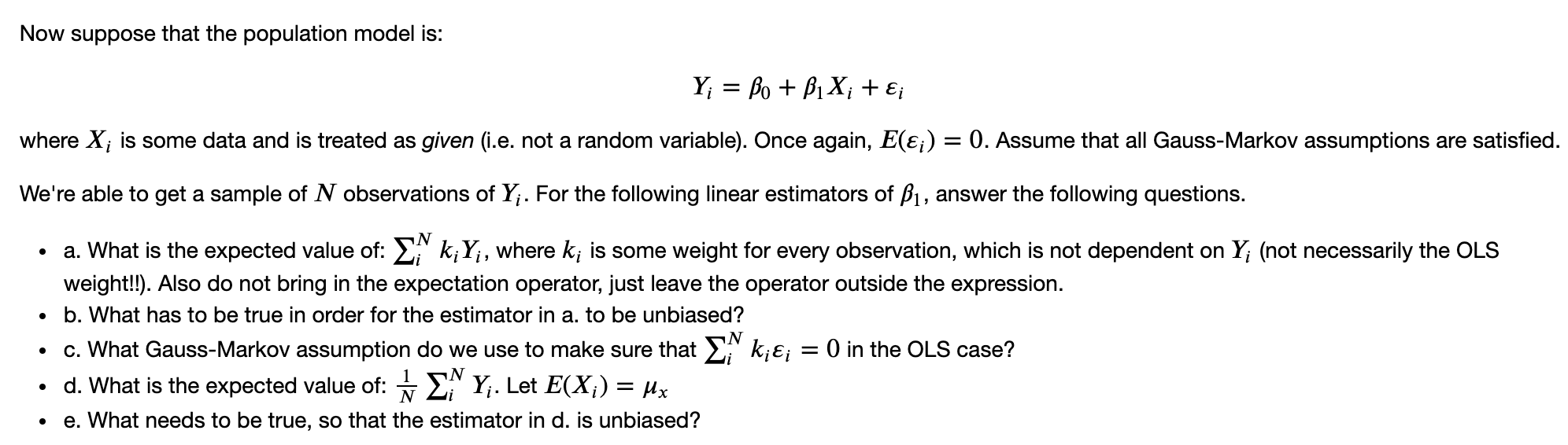 Solved For the following question, assume that we have a | Chegg.com