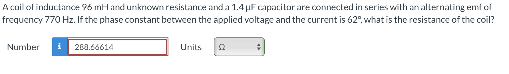 Solved A coil of inductance 96mH and unknown resistance and | Chegg.com