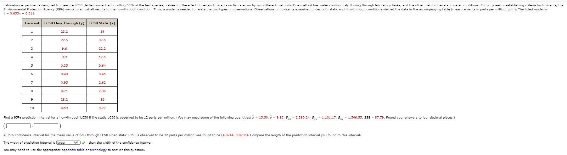 Solved Laboratory experiments designed to measure LC50 | Chegg.com