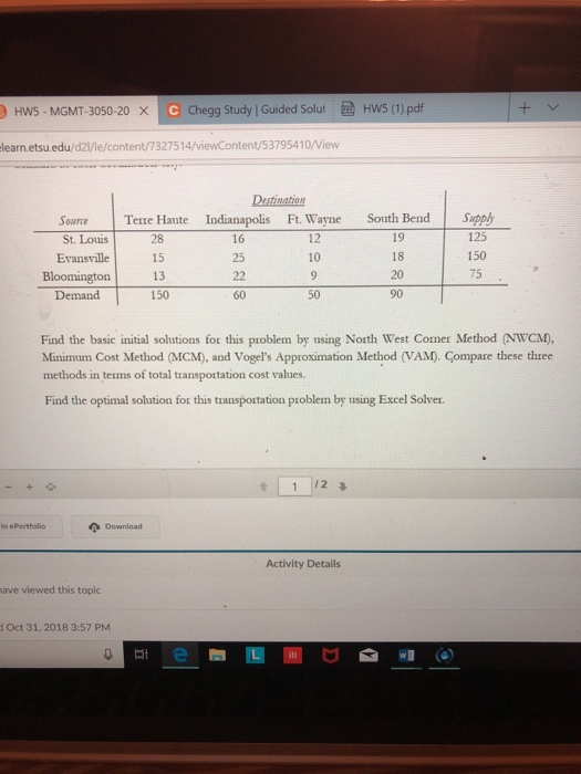 Solved HW5 - MGMT-3050-20 X Chegg Study l Guided Solut HW5 | Chegg.com