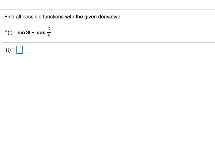 Solved Find all possible functions with the given | Chegg.com
