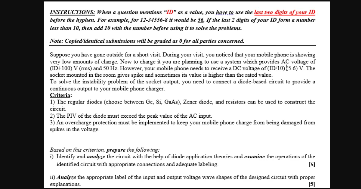 INSTRUCTIONS: When a question mentions "ID" as a | Chegg.com