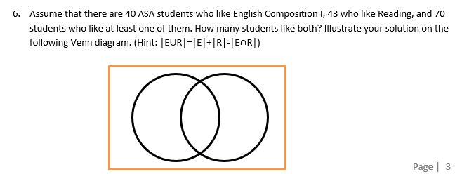 Solved 2. Label the following sets on the Venn diagram | Chegg.com