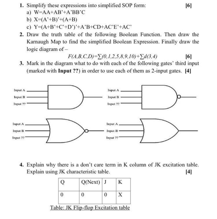 Solved 1. Simplify these expressions into simplified SOP | Chegg.com