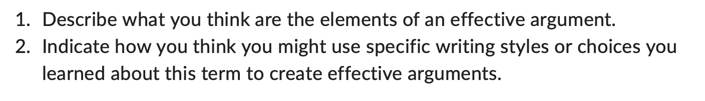 1. Describe what you think are the elements of an | Chegg.com