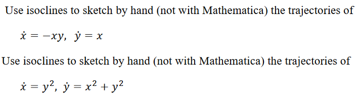 Solved Use isoclines to sketch by hand (not with | Chegg.com