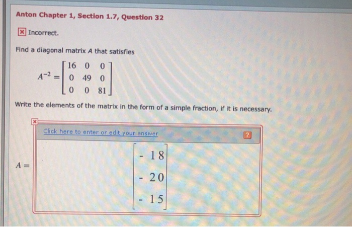 Solved Anton Chapter 1, Section 1.6, Question 19 Solve the | Chegg.com