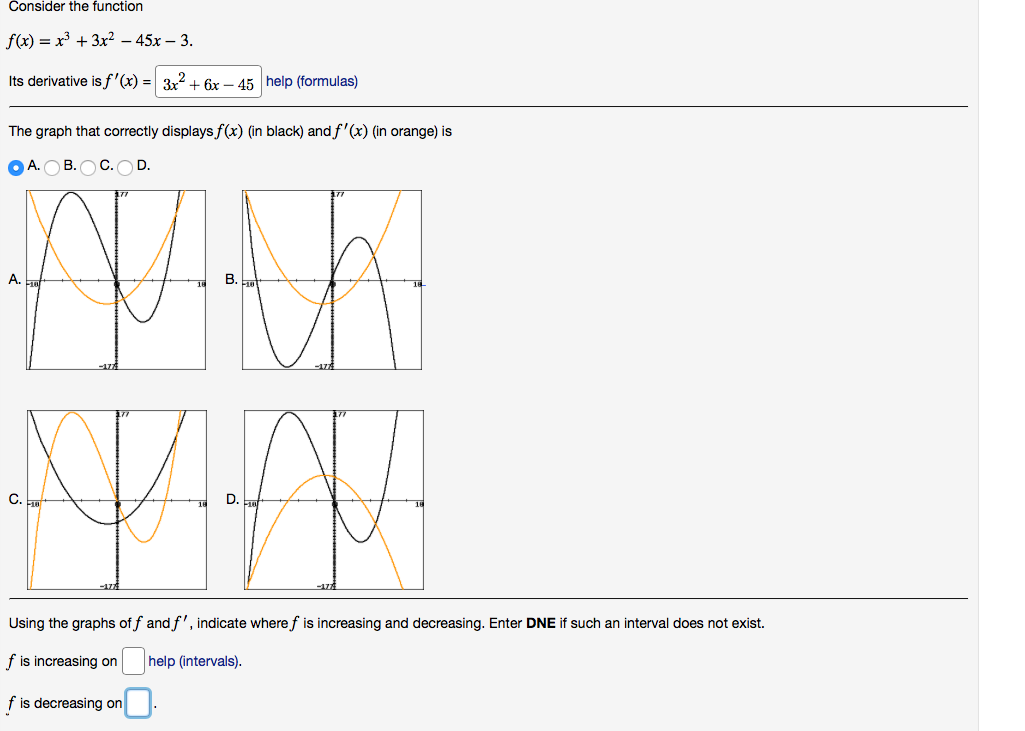 Solved Consider the function f(x) = x3 + 3x2 – 45x – 3. Its | Chegg.com