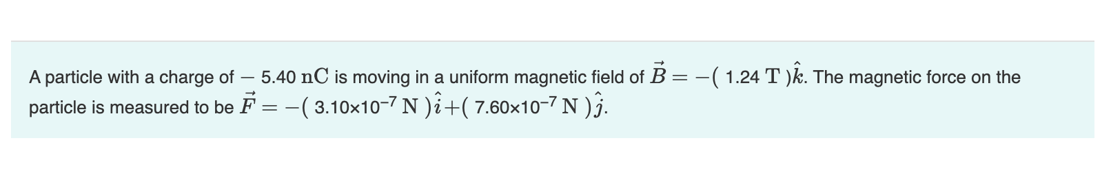 Solved A particle with a charge of −5.40nC is moving in a | Chegg.com