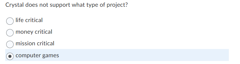 Solved Crystal software development does not support what | Chegg.com