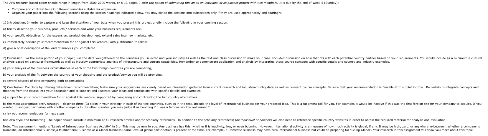 - Compare and contrast two (2) different countries | Chegg.com