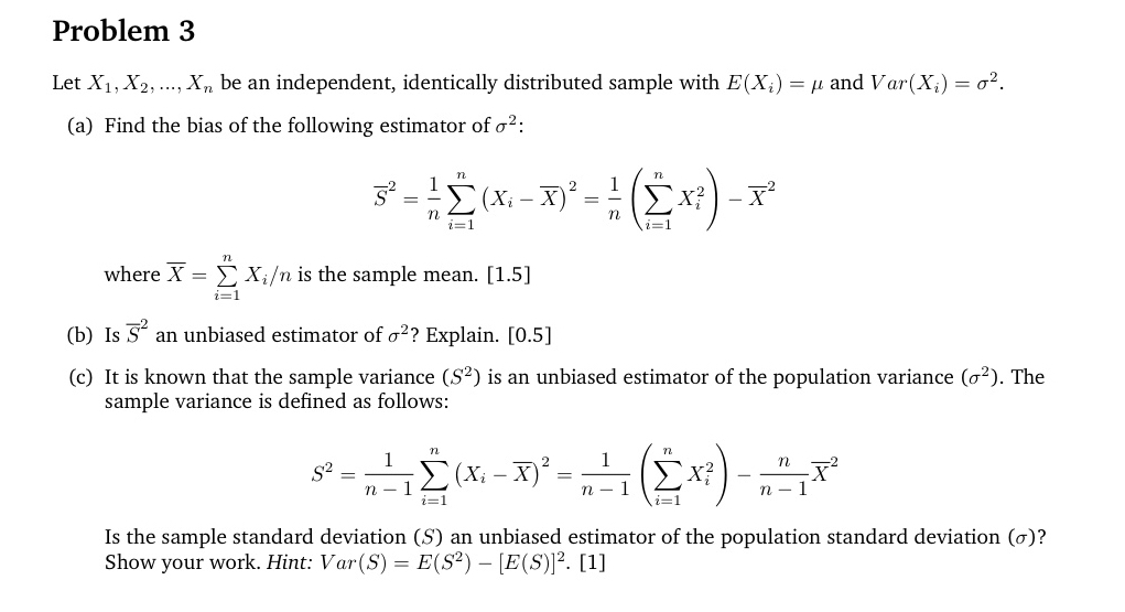 Solved Let X1,X2,…,Xn be an independent, identically | Chegg.com