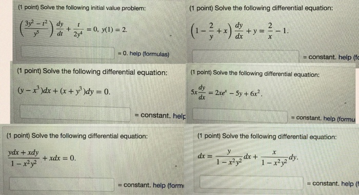Solved Solve the following initial value problem: (3y^2 - | Chegg.com