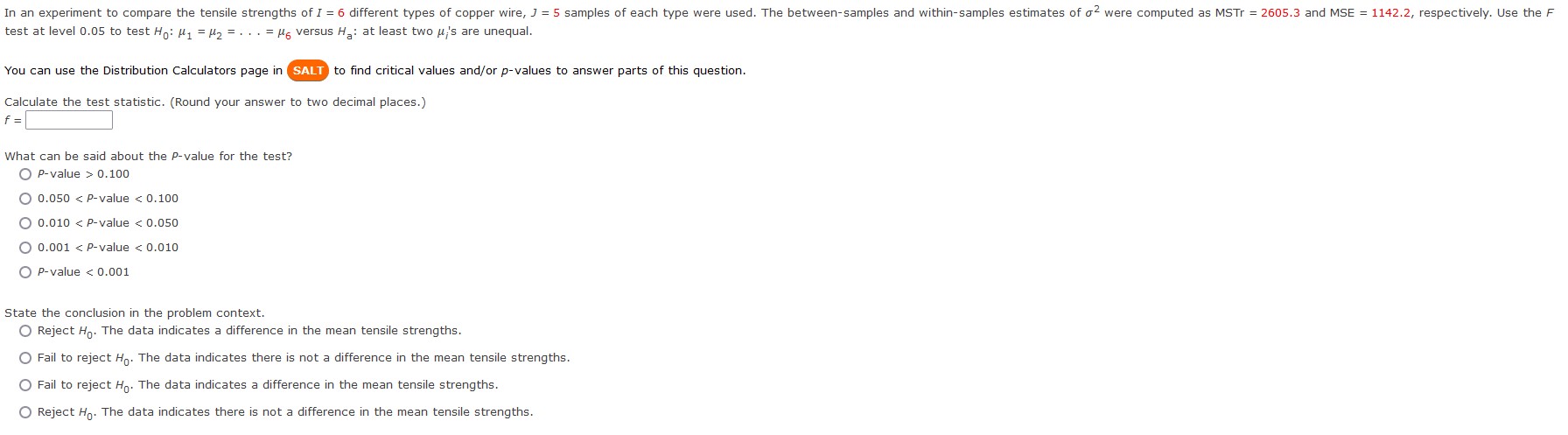 Solved In an experiment to compare the tensile strengths of | Chegg.com