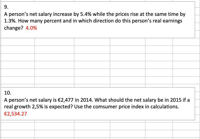 Solved 9. A person's net salary increase by 5.4% while the | Chegg.com