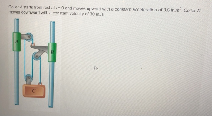 Solved Collar A starts from rest at t-0 and moves upward | Chegg.com