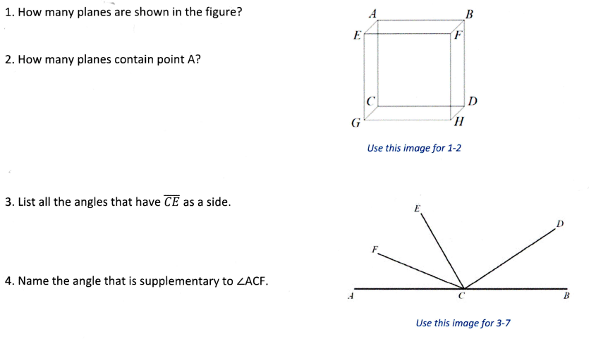 Solved 1. How many planes are shown in the figure? A B E F | Chegg.com