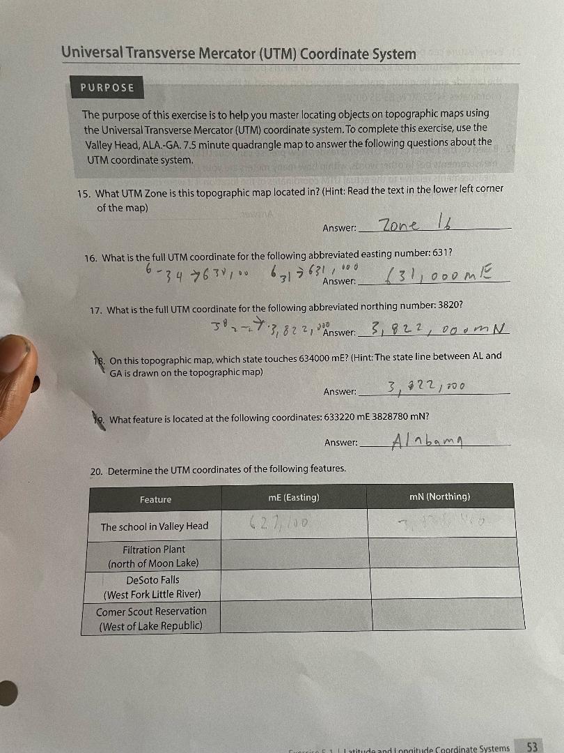 Universal Transverse Mercator (UTM) Coordinate | Chegg.com
