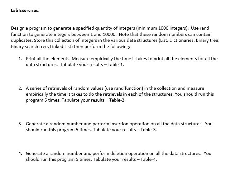 Lab Exercises Design A Program To Generate A 3324
