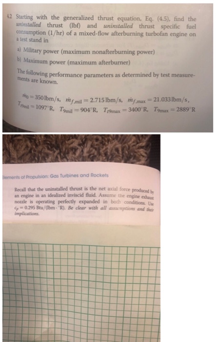 Solved 42 Starting with the generalized thrust equation, Eq. | Chegg.com