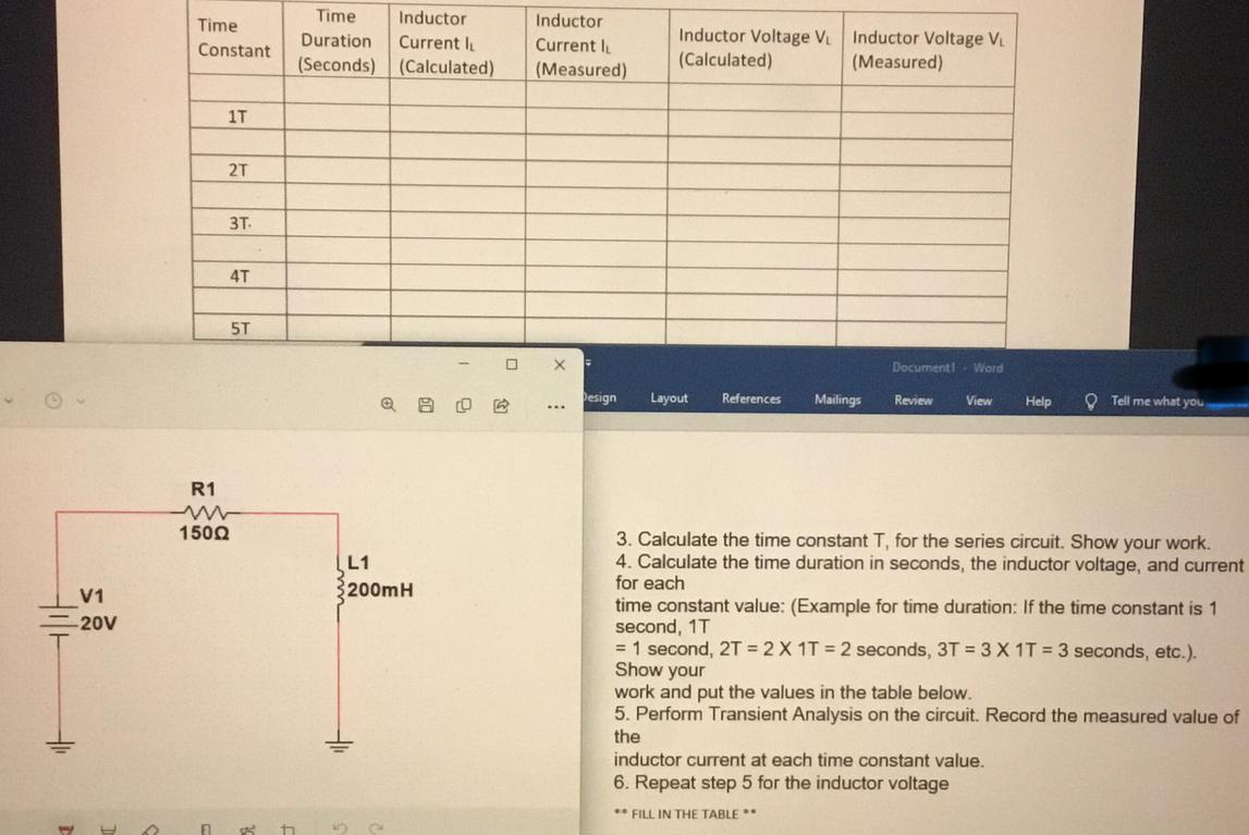 Solved 3. Calculate the time constant T, for the series | Chegg.com