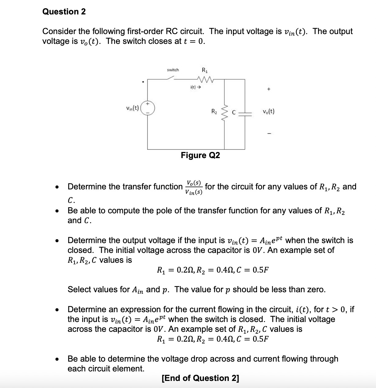 Solved Question 2consider The Following First Order Rc