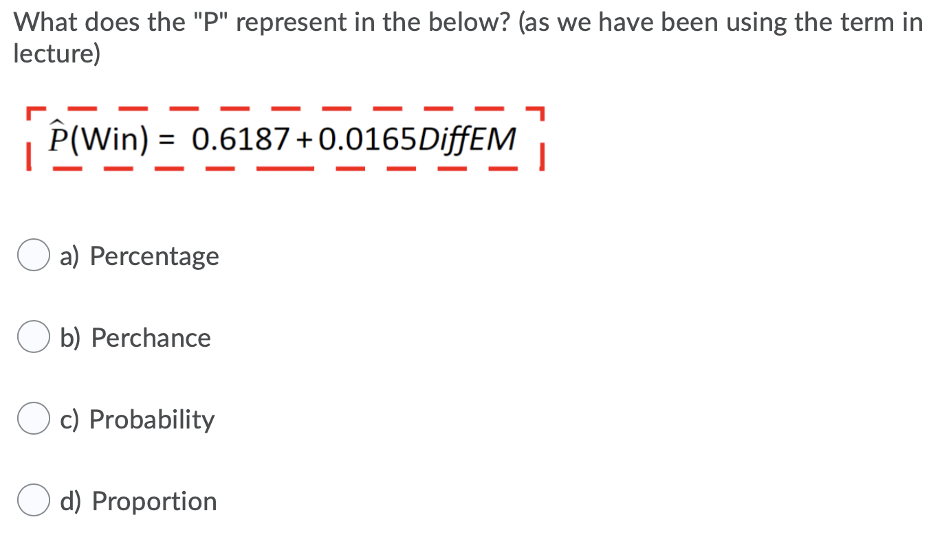 Solved What does the "P" represent in the below? (as we have | Chegg.com
