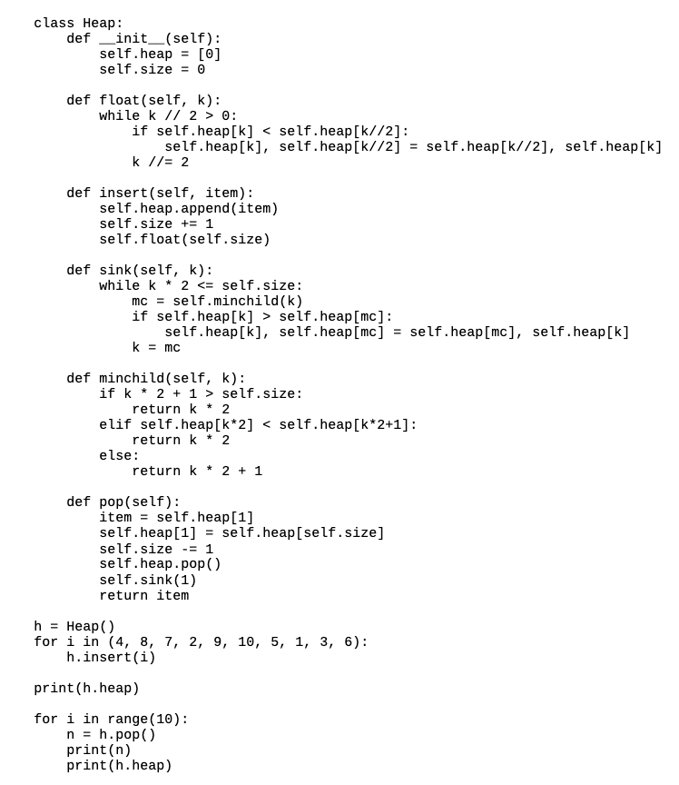 Solved You have been provided a Python file, heap.py, which | Chegg.com