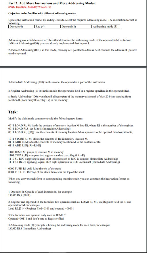 Solved Objective: to be familiar with different addressing | Chegg.com