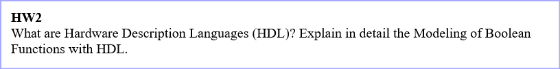 Solved HW2 What are Hardware Description Languages (HDL)? | Chegg.com