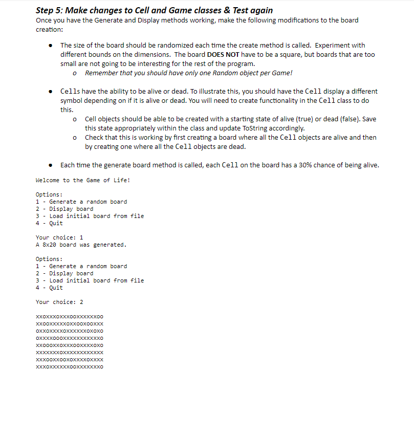 Solved Activity 1: Menu and Initial Board Setup For the | Chegg.com