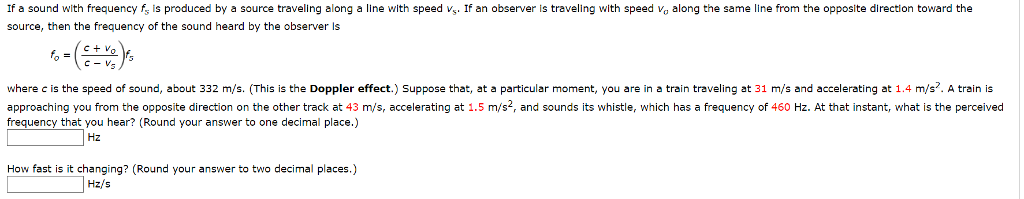 Solved If a sound with frequency f is produced by a source | Chegg.com