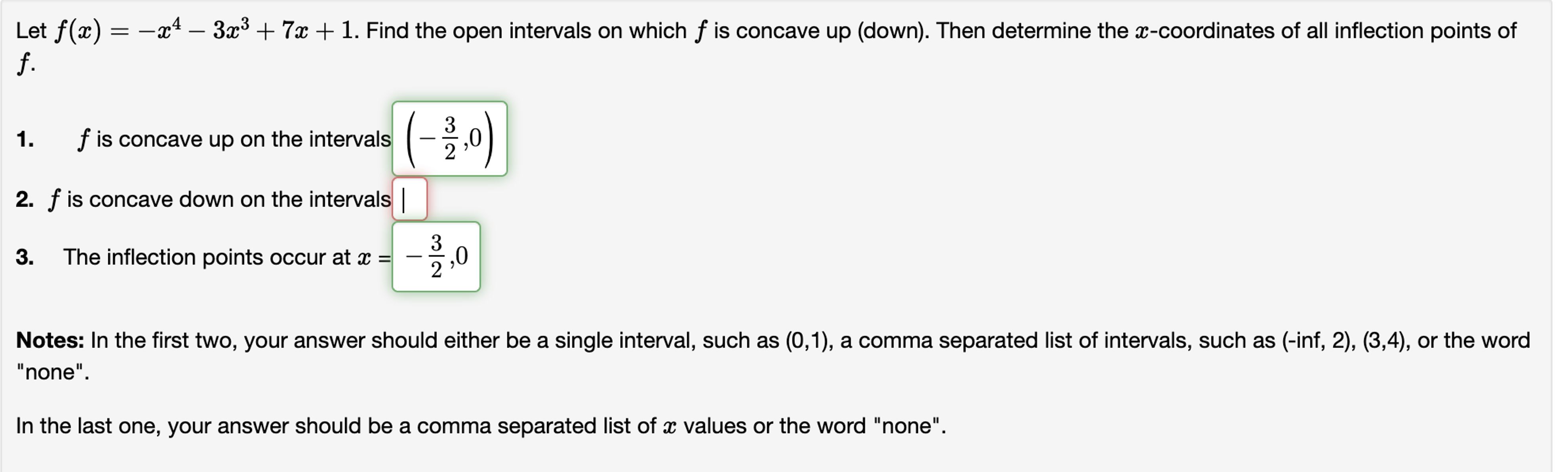 Solved f(x)=-x^(4)-3x^(3)+7x+1 ﻿Find the open intervals on | Chegg.com