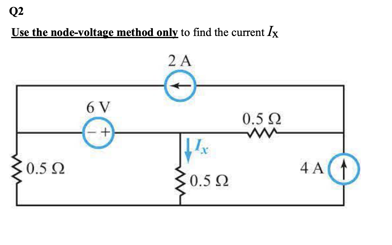 Solved Use the node-voltage method only to find the current | Chegg.com