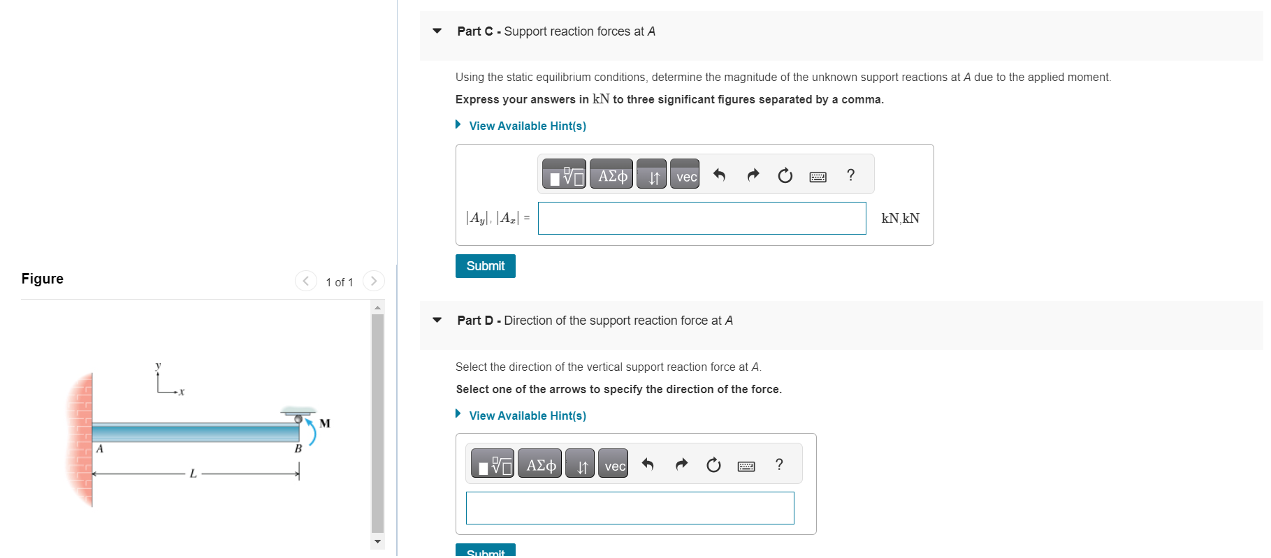 Solved Using the static equilibrium conditions, determine | Chegg.com